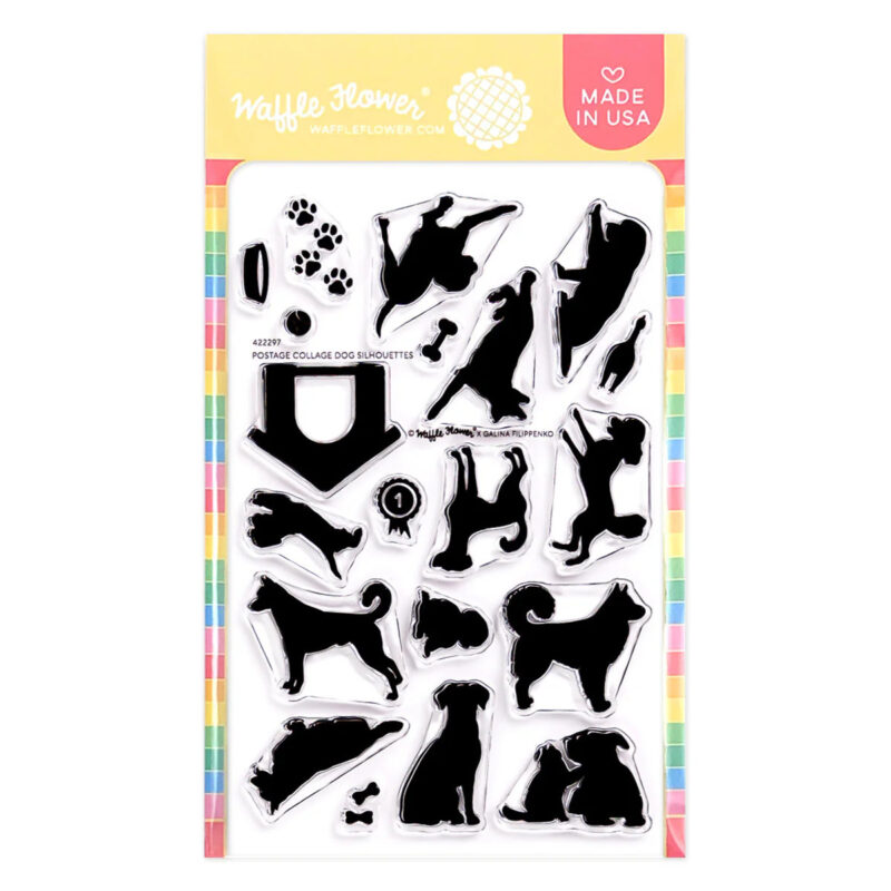WAFFLE FLOWER - Postage Collage Dog Silhouettes Stamp Set - Il Negozio ...
