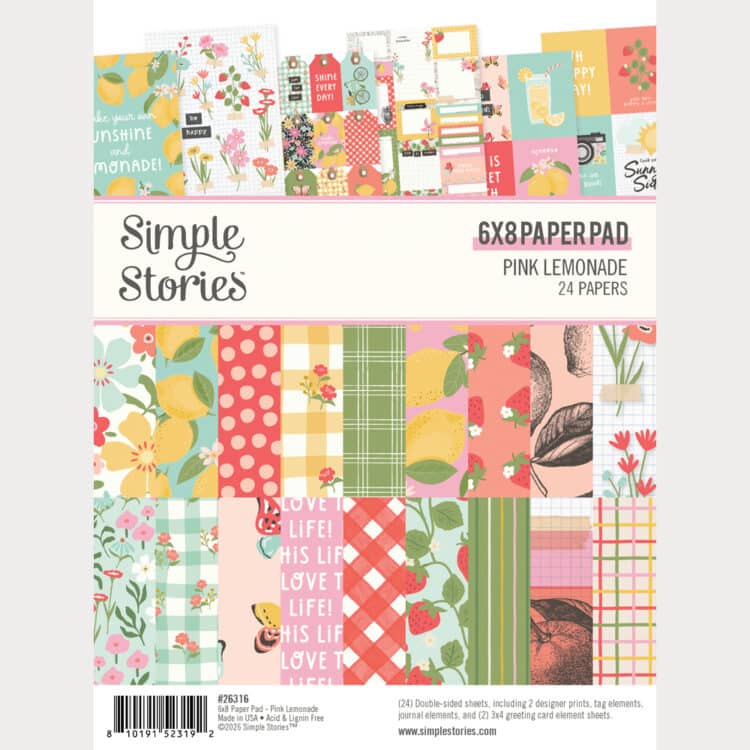 SIMPLE STORIES - Collezione Pink Lemonade - 6x8 Pad - Il Negozio della ...