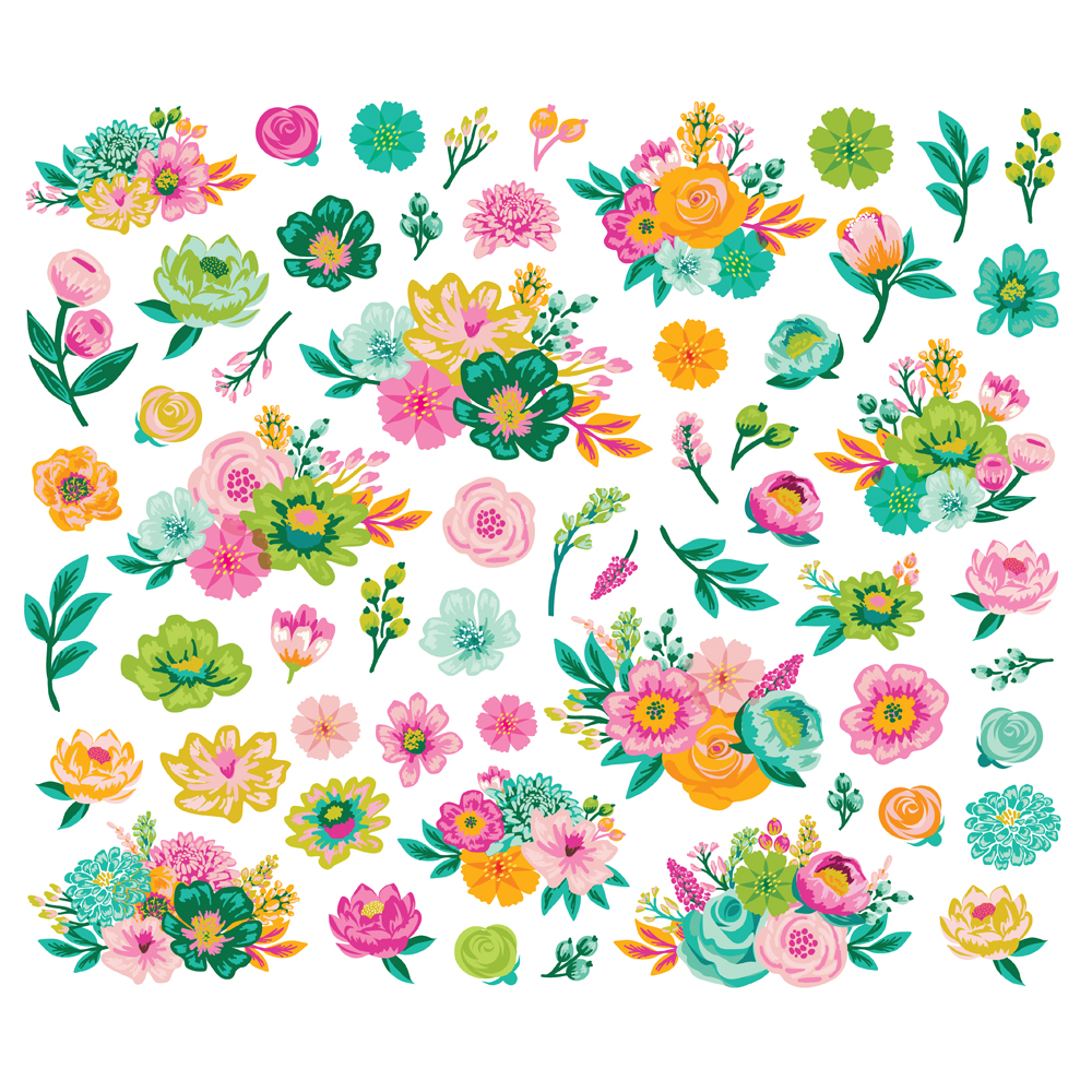 SIMPLE STORIES - Collezione Color Me Happy - Floral Bits & Pieces - Il ...