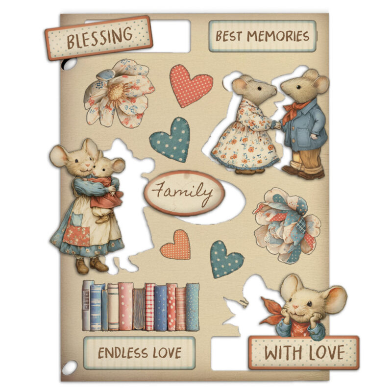 STAMPERIA - Collezione Family -Wooden shape colorato fto A5 - Il ...