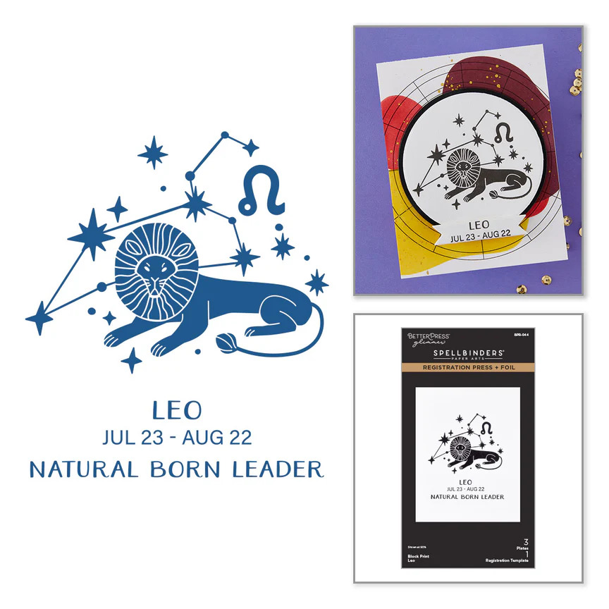 SPELLBINDERS - Collezione Block Print Zodiacs - Leo Registration Press ...