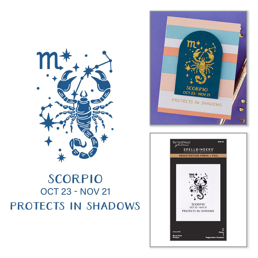 SPELLBINDERS - Collezione Block Print Zodiacs - Scorpio Registration ...